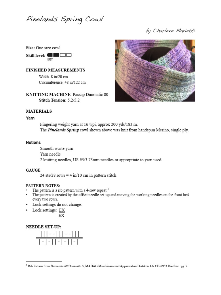 Pinelands Spring Cowl | PDF