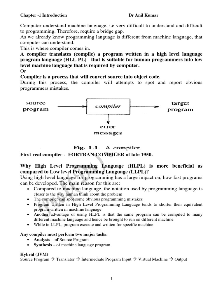 Unit 1 CD | PDF | Parsing | Compiler
