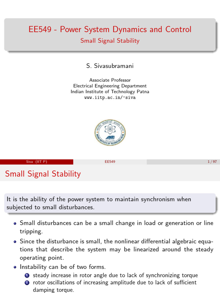 Small_Signal_Stability | PDF | Eigenvalues And Eigenvectors | Matrix (Mathematics)