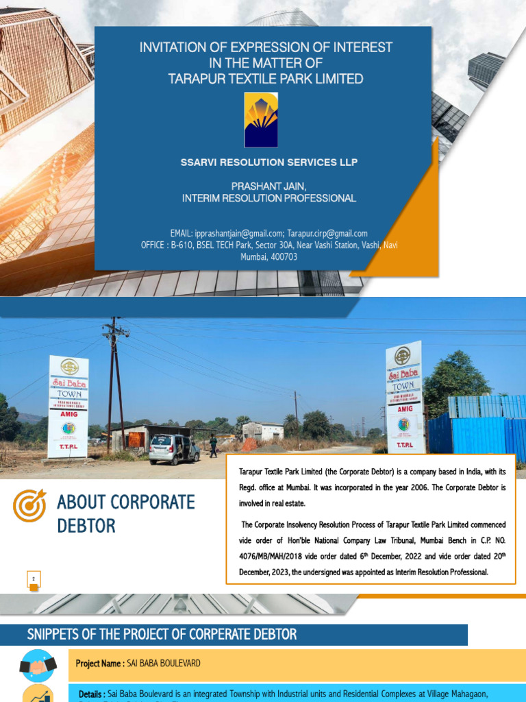 EOI for Tarapur Textile Park Limited | PDF | Business Law | Private Law