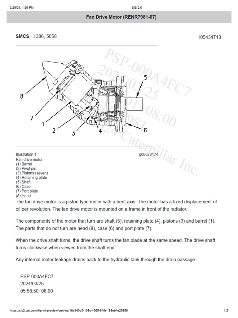 Fan Drive Motor (RENR7981-07) | PDF