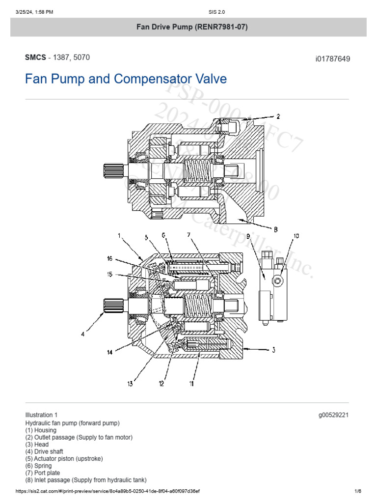 Fan Drive Pump (RENR7981-07) | PDF | Pump | Piston