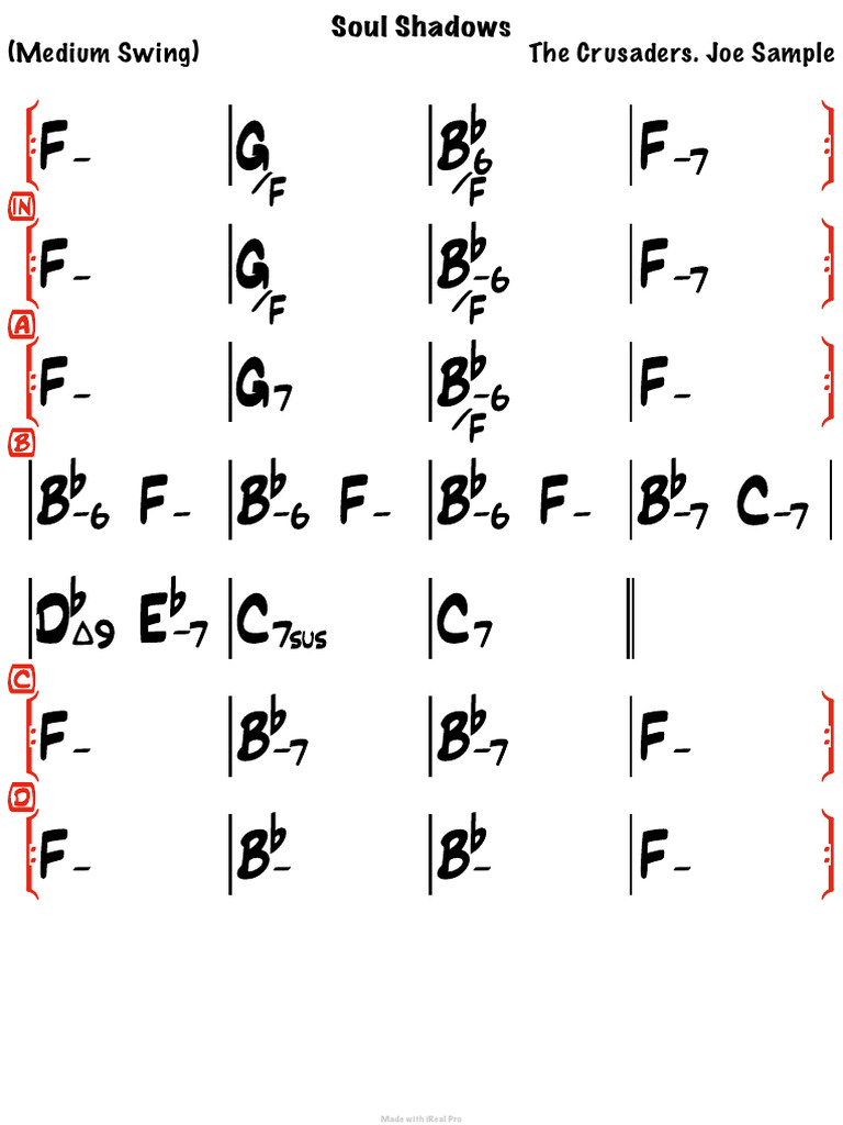 Soul Shadows Chord Sheet | PDF