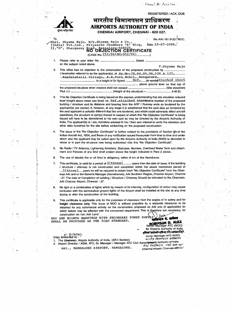 Republic of Whitefield - Airport NOC | PDF | Aviation Safety | Aviation