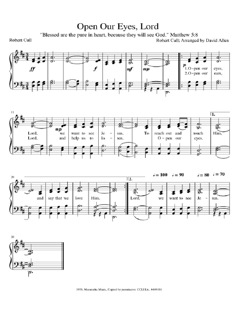 open our eyes lord | PDF