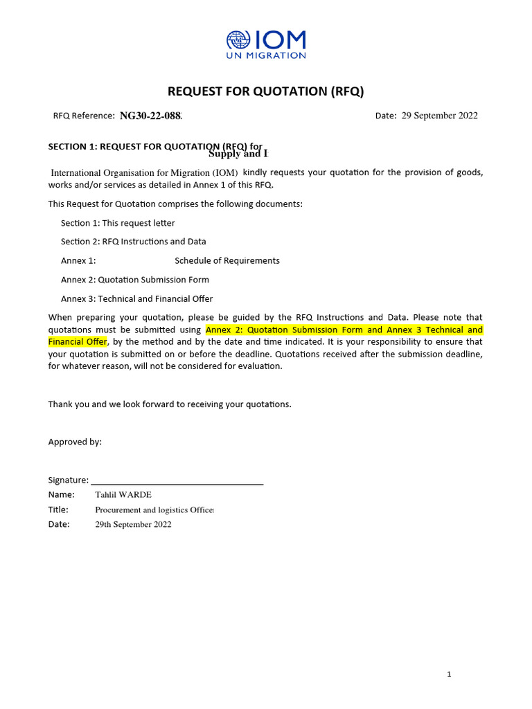 RFQ NG30-22-0883 Supply and Installation of JIC Solar Backup System at ...