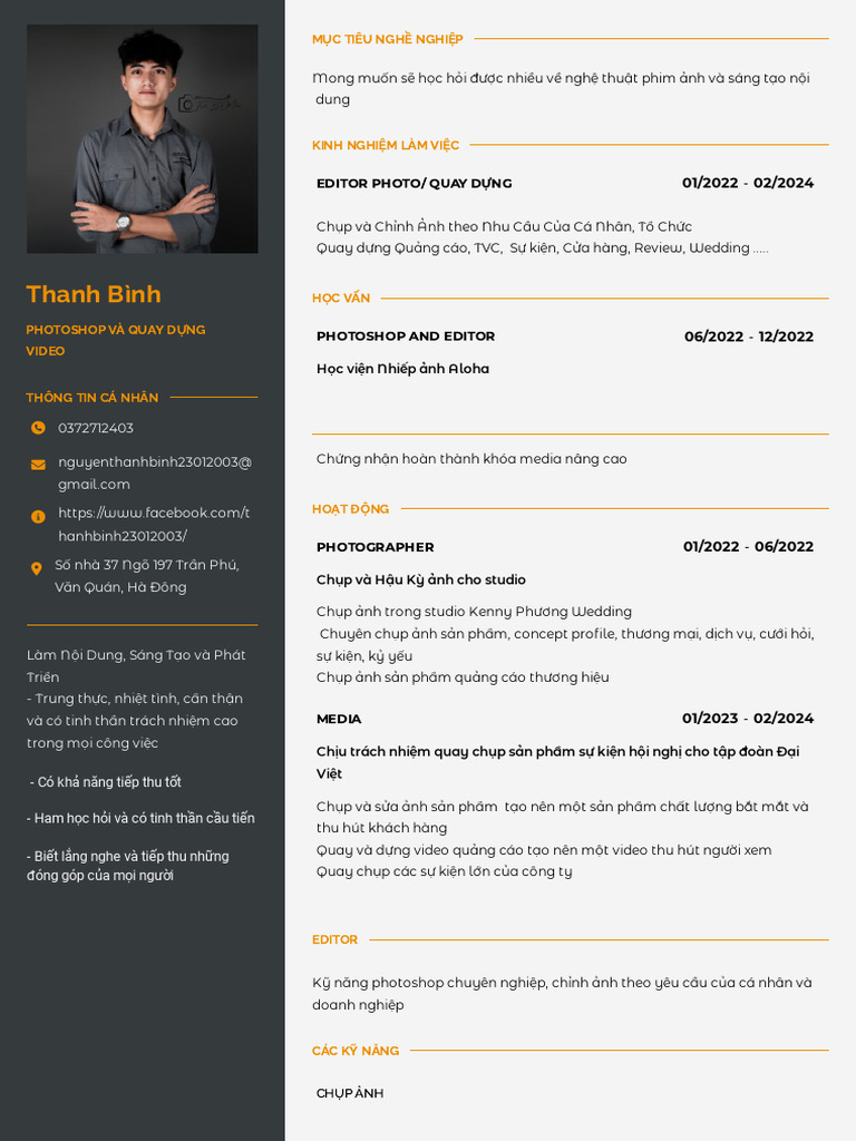 CV Thanh Bình - CV Thanh Bình 23-TopCV - VN | PDF