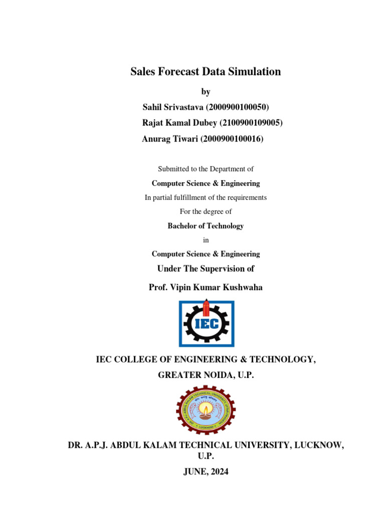 7th Sem Final Report | PDF | Forecasting | Time Series
