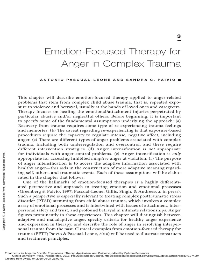 Treatments For Anger in Specific Populations Theor... - (3. Emotion ...