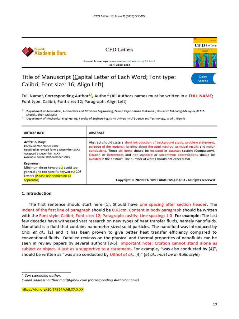 CFDL Template October 2020 | Download Free PDF | Reynolds Number