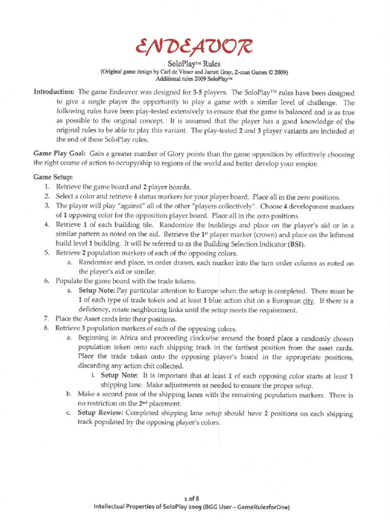 SoloPlay Endeavor | PDF