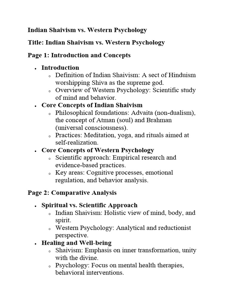 Indian Shaivism Vs WESTERN PSYCHOLOGY | PDF | Science & Mathematics