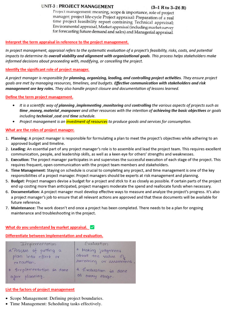 UNIT-3 | Download Free PDF | Project Management | Environmental Impact ...