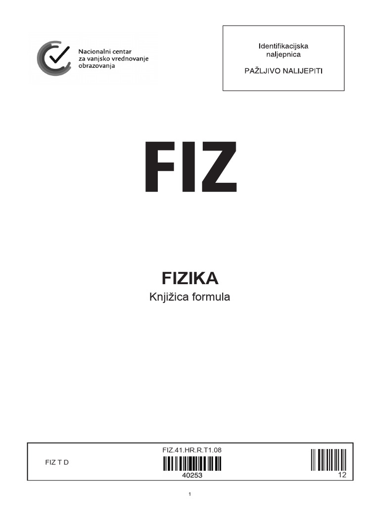 FIZIKA Formule | PDF