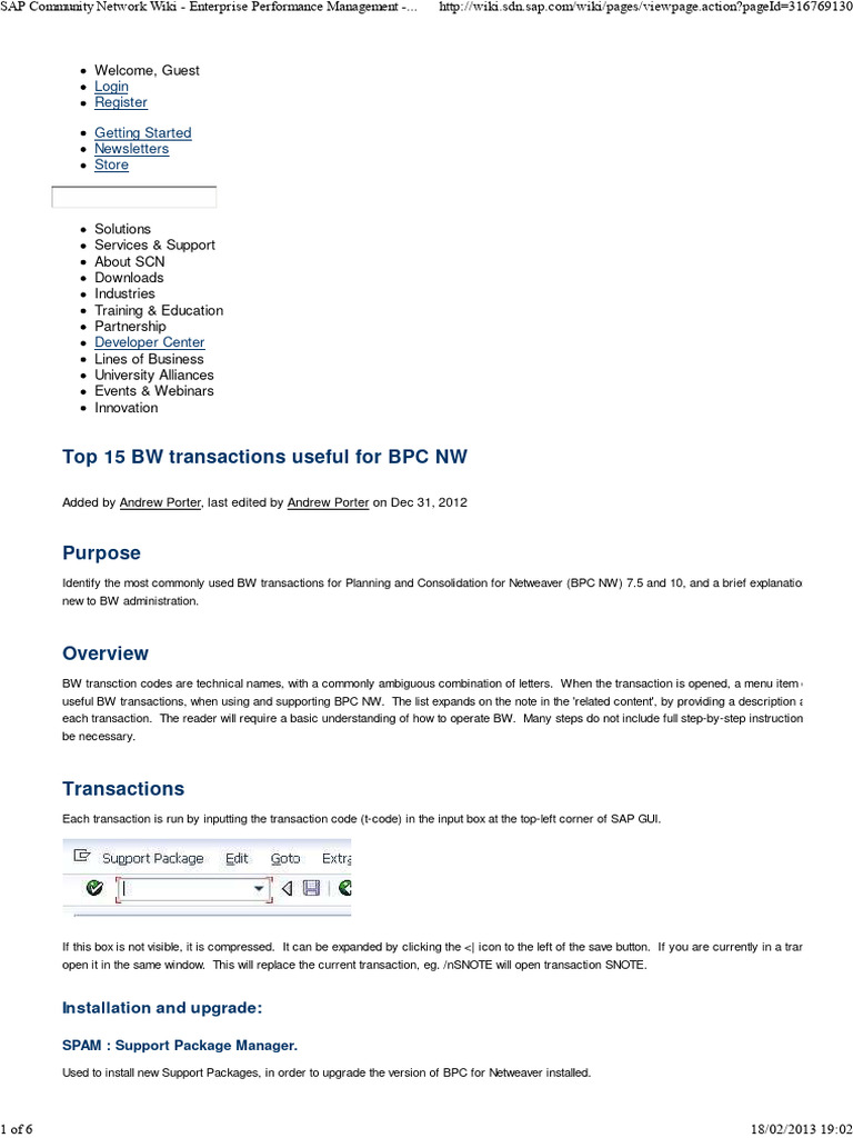 SAP Community Network Wiki - Enterprise Performance Management - Top 15 ...