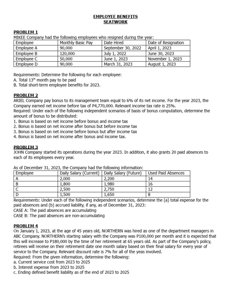 SW Employee Benefits | PDF | Defined Benefit Pension Plan | Discounting