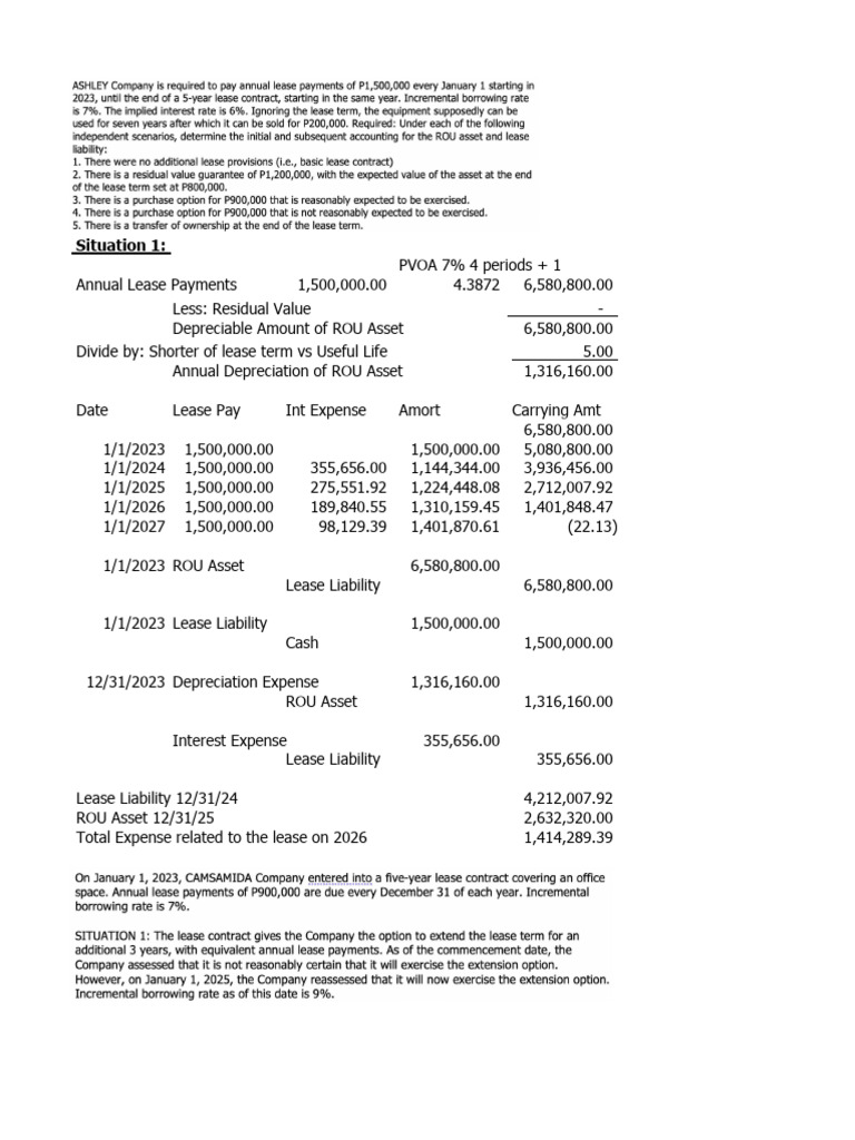 Accounting For Lease | PDF | Expense | Depreciation