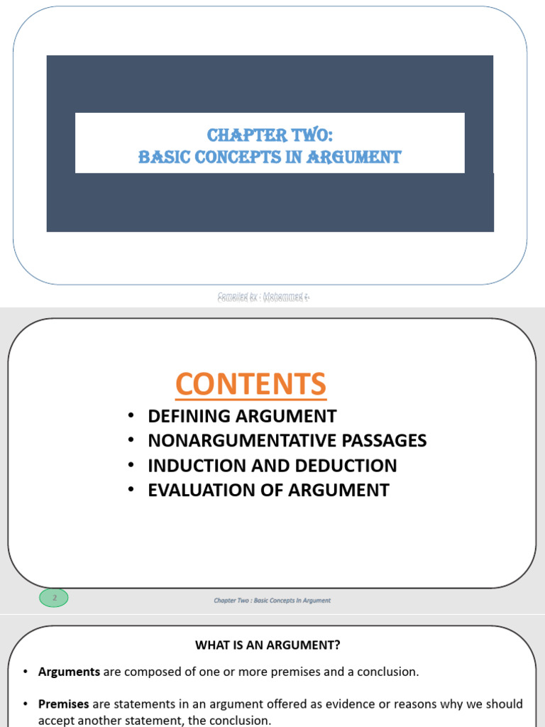Chapter Two - Lecture Note | PDF | Argument | Deductive Reasoning
