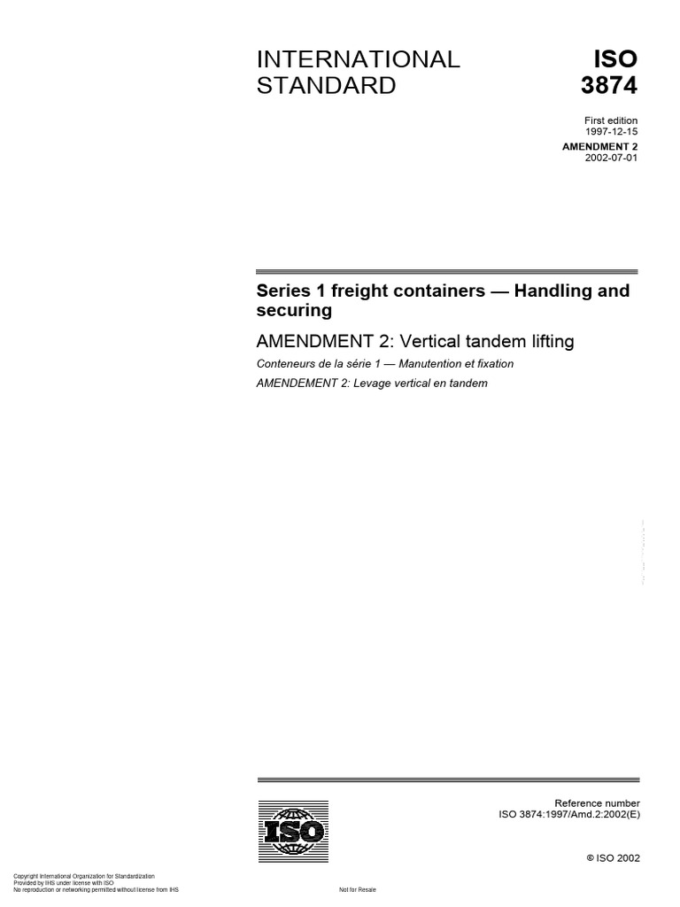 ISO - 3874 - 1997 Amendment 2 - 2002 | PDF | International Organization For Standardization ...