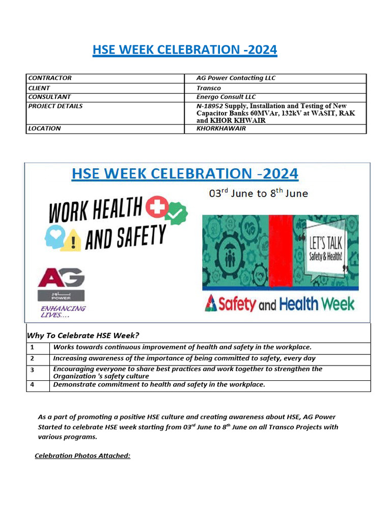 Hsse Safety Week Celebration | PDF | Business