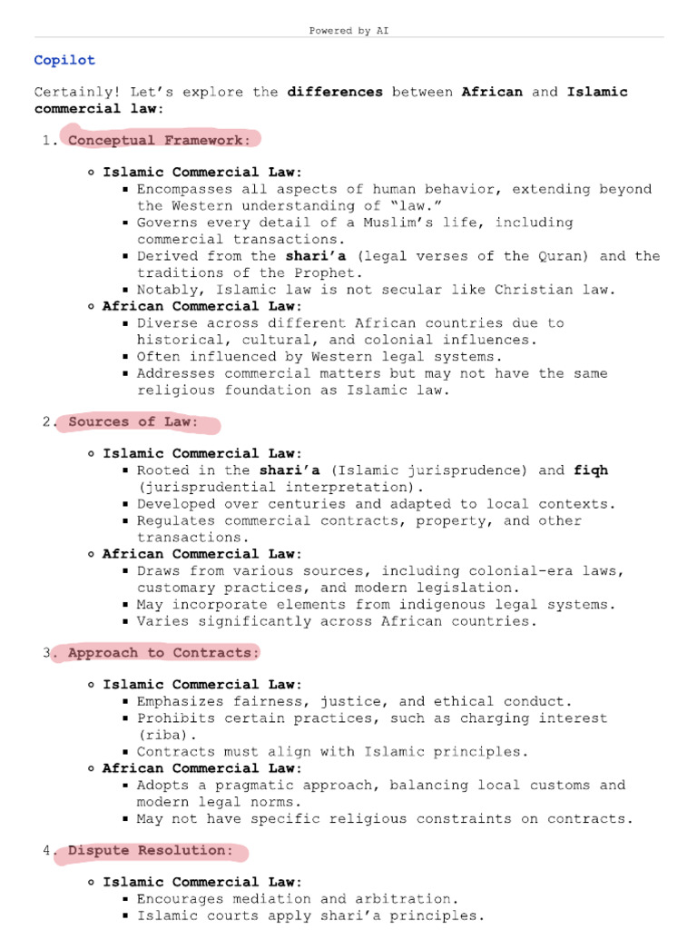Difference Between African and Islamic C.L | PDF