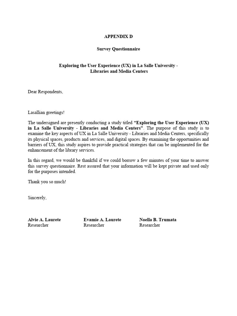 La Salle University Library UX Survey | PDF | Libraries | User Experience