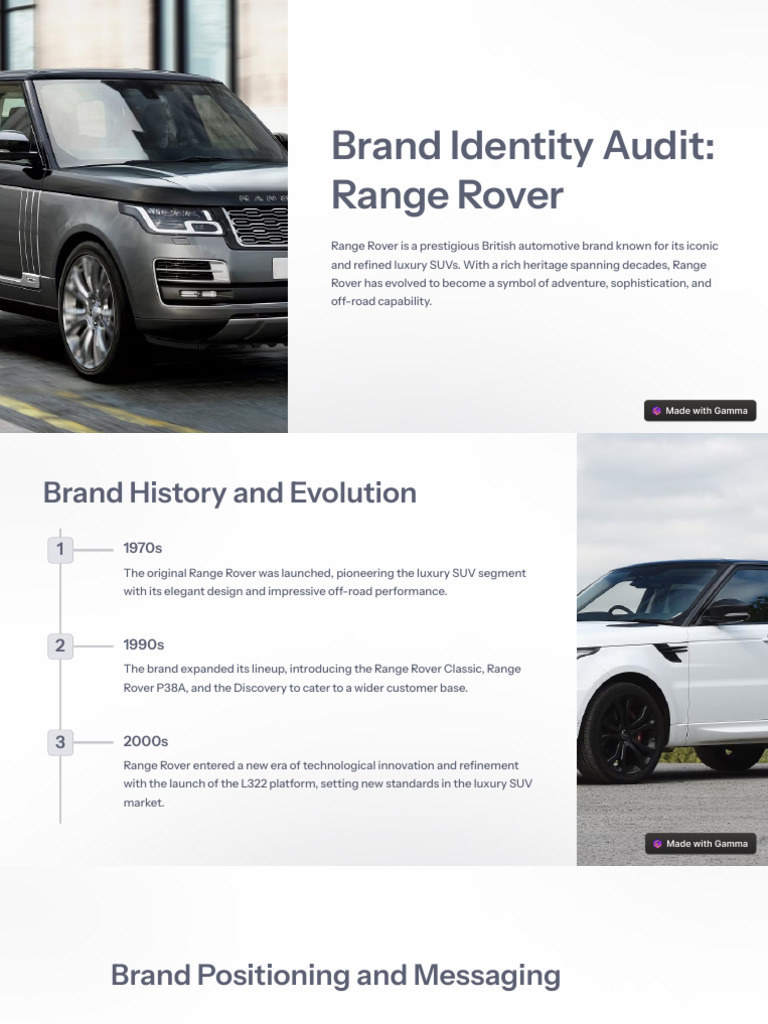 Brand Identity Audit Range Rover | PDF | Brand | Luxury Goods