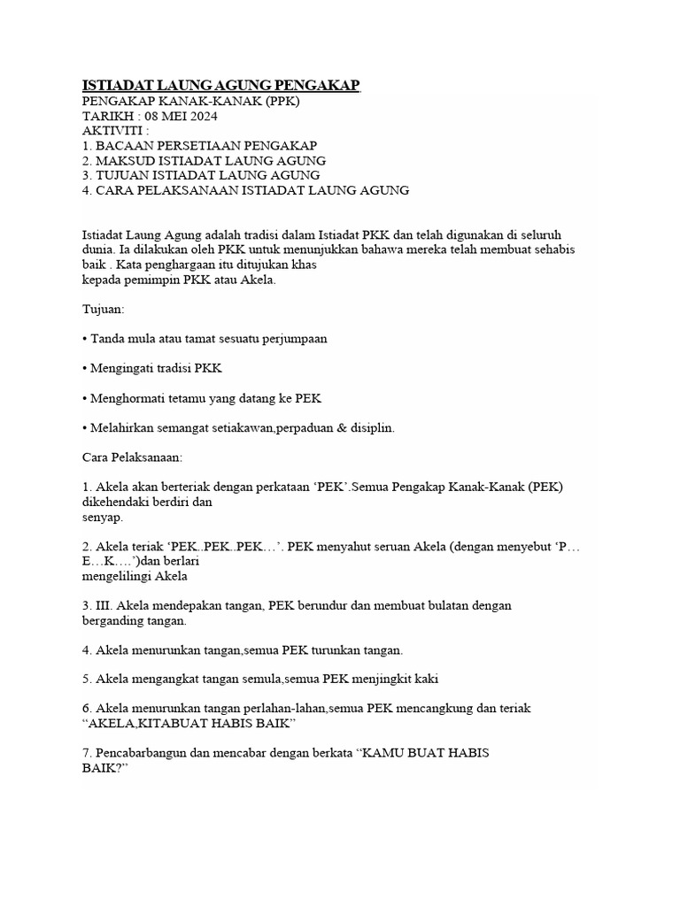 Istiadat Laung Agung Pengakap | PDF
