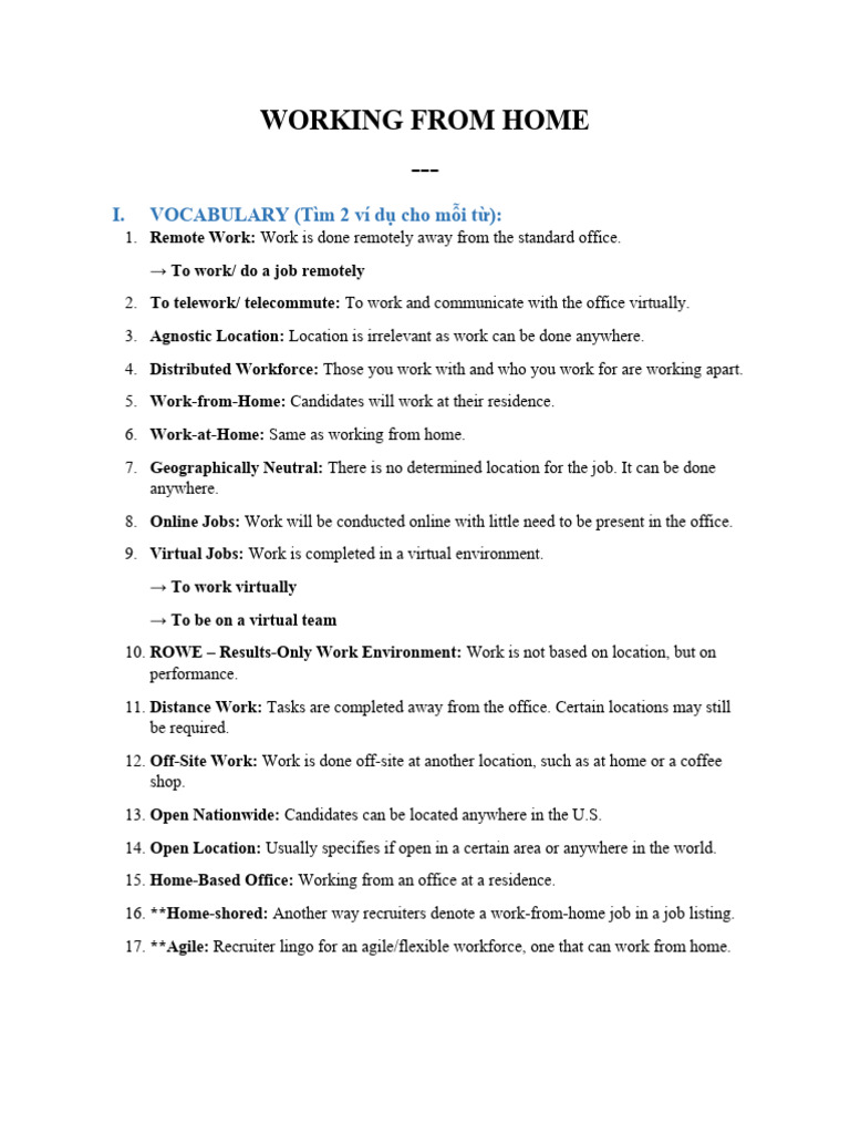 ANH - Work From Home | PDF