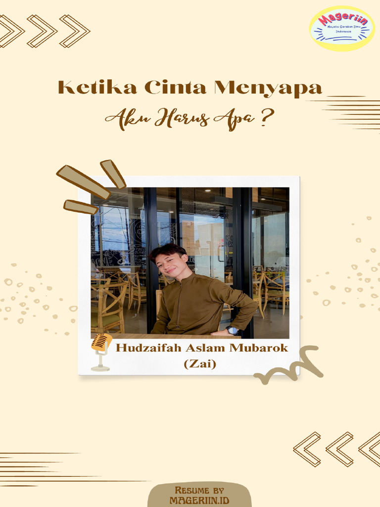 Rangkuman - Ketika Cinta Menyapa, Kita Harus Apa - Kak Zai | PDF