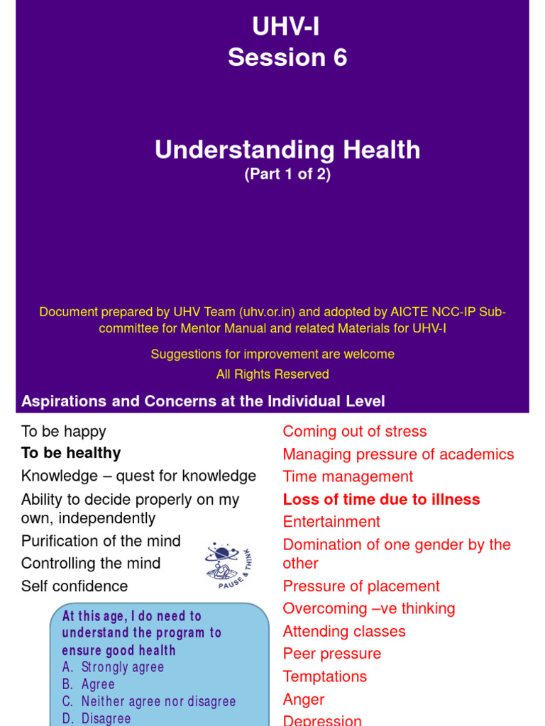 Uhv-I Session 6: (Part 1 of 2) | PDF | Thought | Happiness