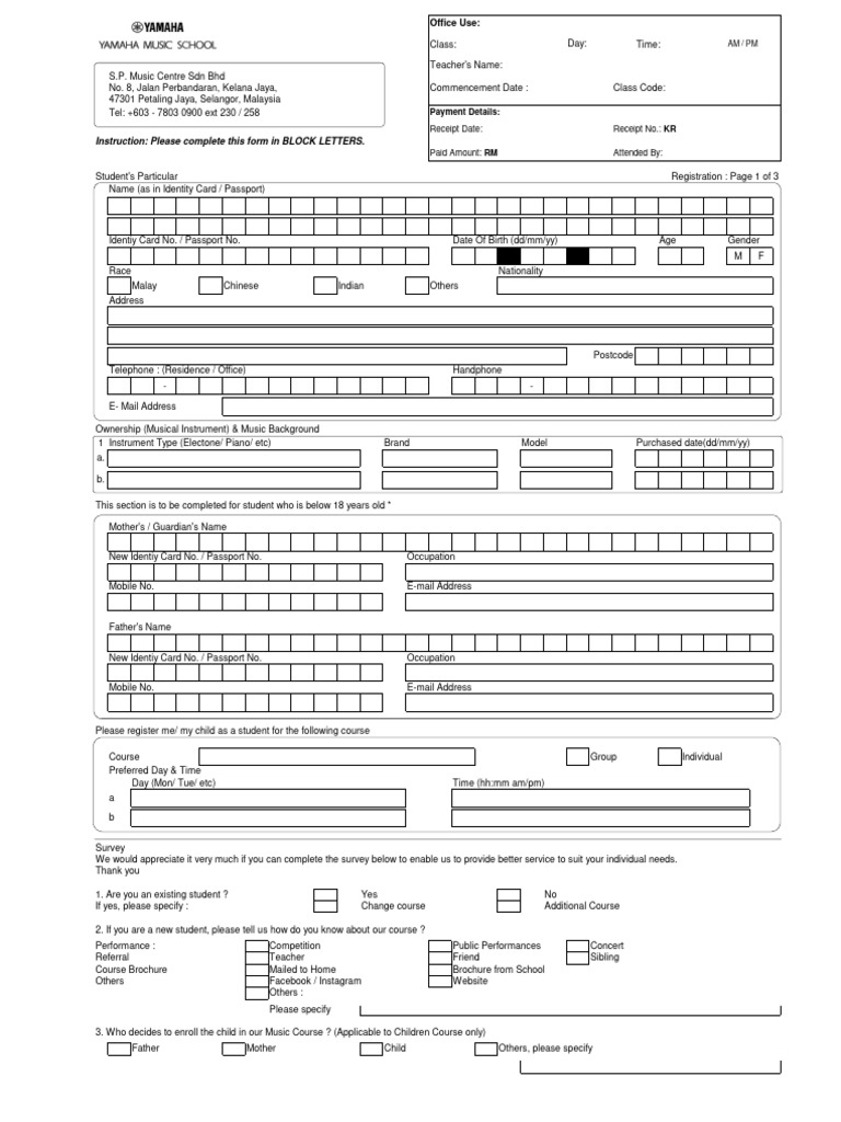 KJ Students Registration Form 2023 (Pg1-4) Ver2 DTD 11.2.23 Final | PDF | Payments | Franchising