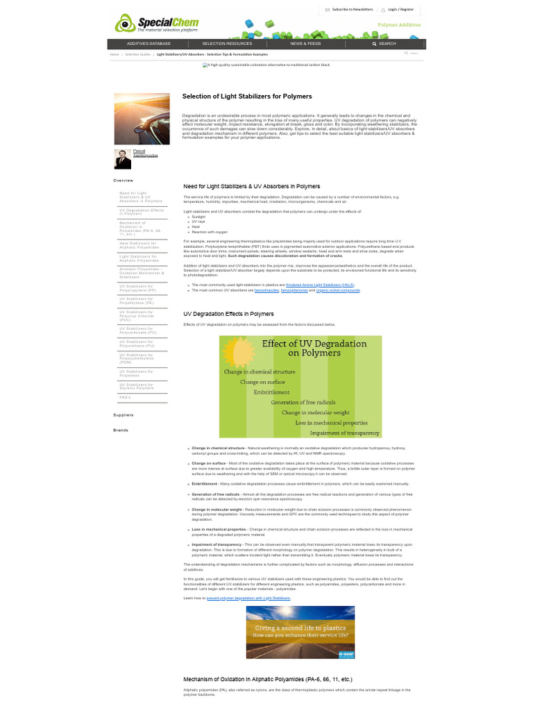polymer-additives_specialchem | PDF | Polymers | Ultraviolet