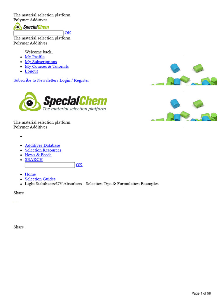 polymer-additives-... | PDF | Polymers | Ultraviolet