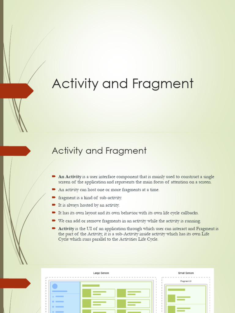 Activity and Fragment | PDF | Mobile App | User Interface