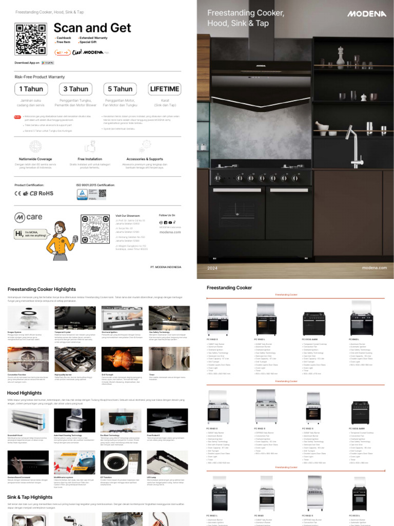 Freestanding Cooker & Hood MODENA | PDF