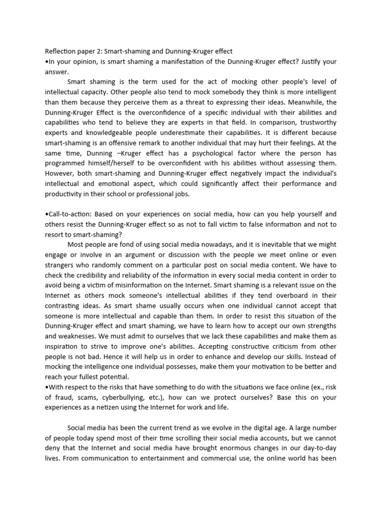 Reflection Paper 2.edited | PDF | Social Media | Popular Culture ...