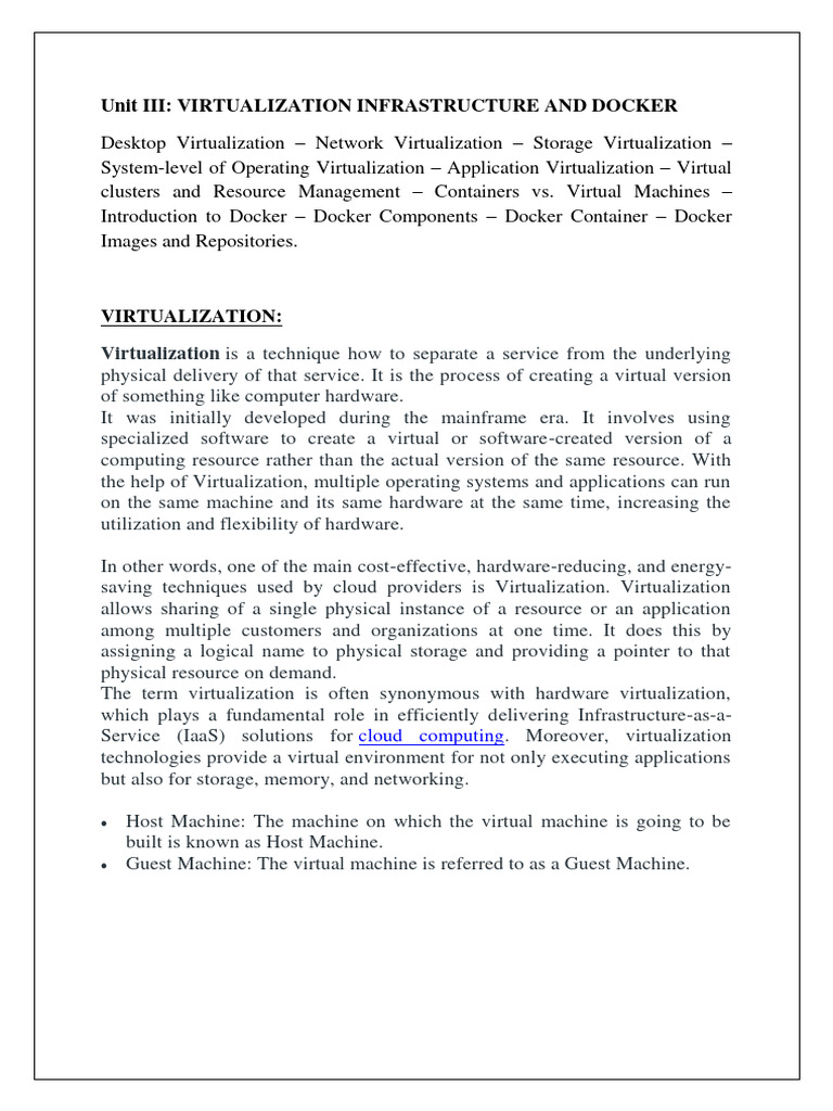 Unit III cc | Download Free PDF | Cloud Computing | Virtualization