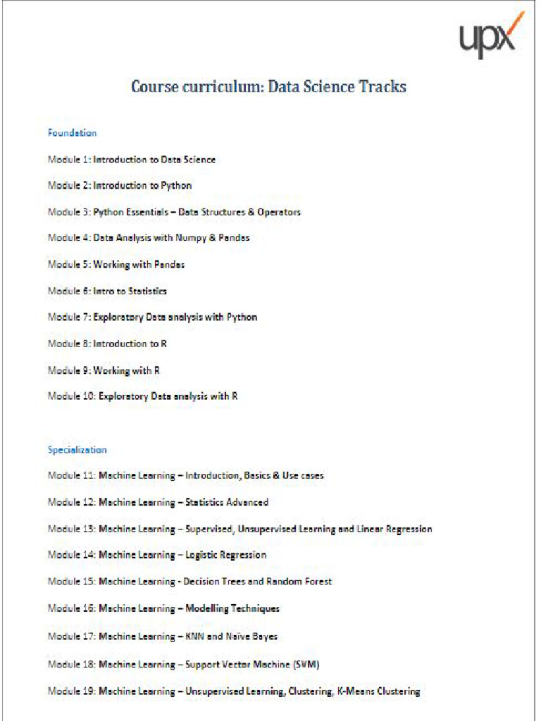 Data Science Curriculum | PDF Data Science Curriculum | PDF