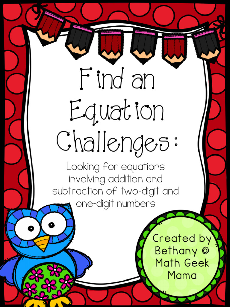 Equation Search Addition and Subtraction Challenge | PDF | Mathematics ...
