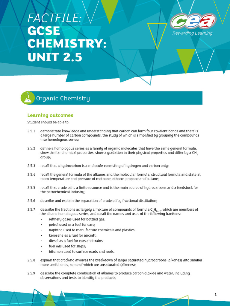 O Level Chem Notes PDF | Download Free PDF | Alkene | Alkane