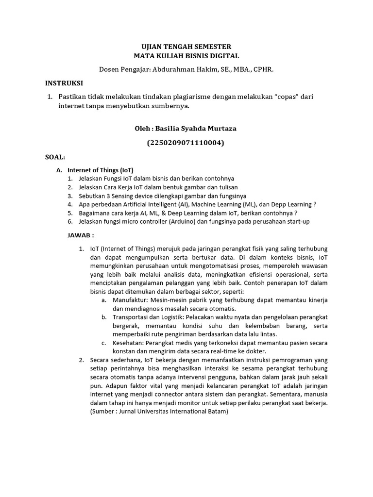 UTS Bisnis Digital Basilia Syahda Murtaza | PDF | Bisnis | Komputer