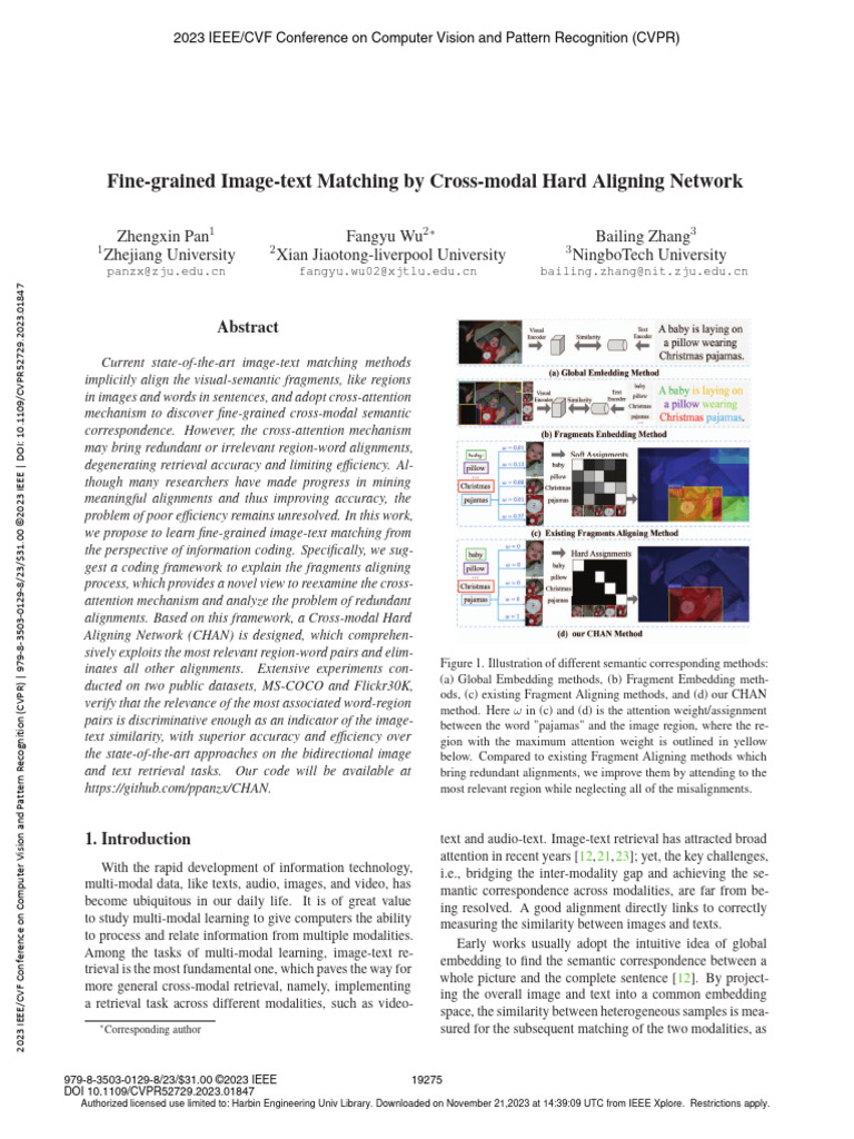 Fine-Grained Image-Text Matching by Cross-Modal Hard Aligning Network | PDF | Attention ...
