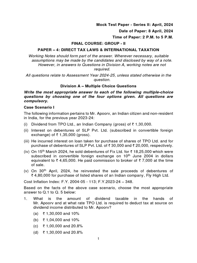 MTP 20 45 Questions 1712590395 | PDF | Taxes | Depreciation