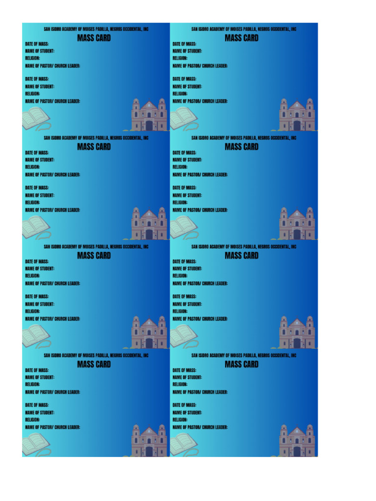 Mass Card - Rel Ed | PDF