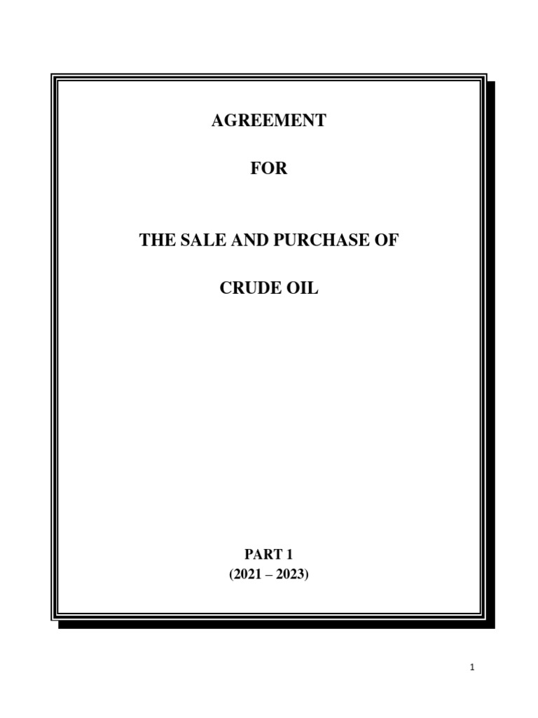 Crude Oil Sale and Purchase Agreement | PDF | Letter Of Credit | Option ...