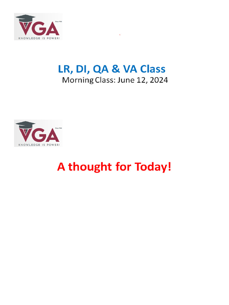 VGA 2024 (9 To 11) Class June 12, 2024 | PDF