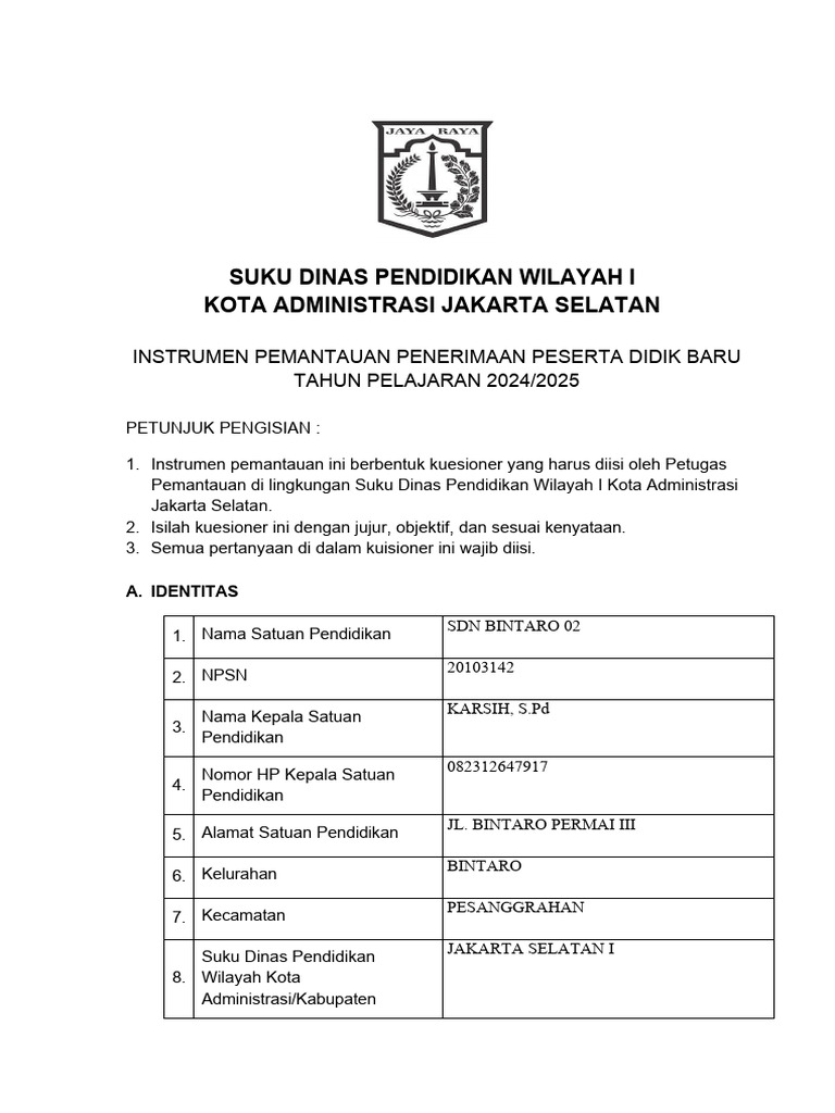 Instrumen PPDB 2024 | PDF