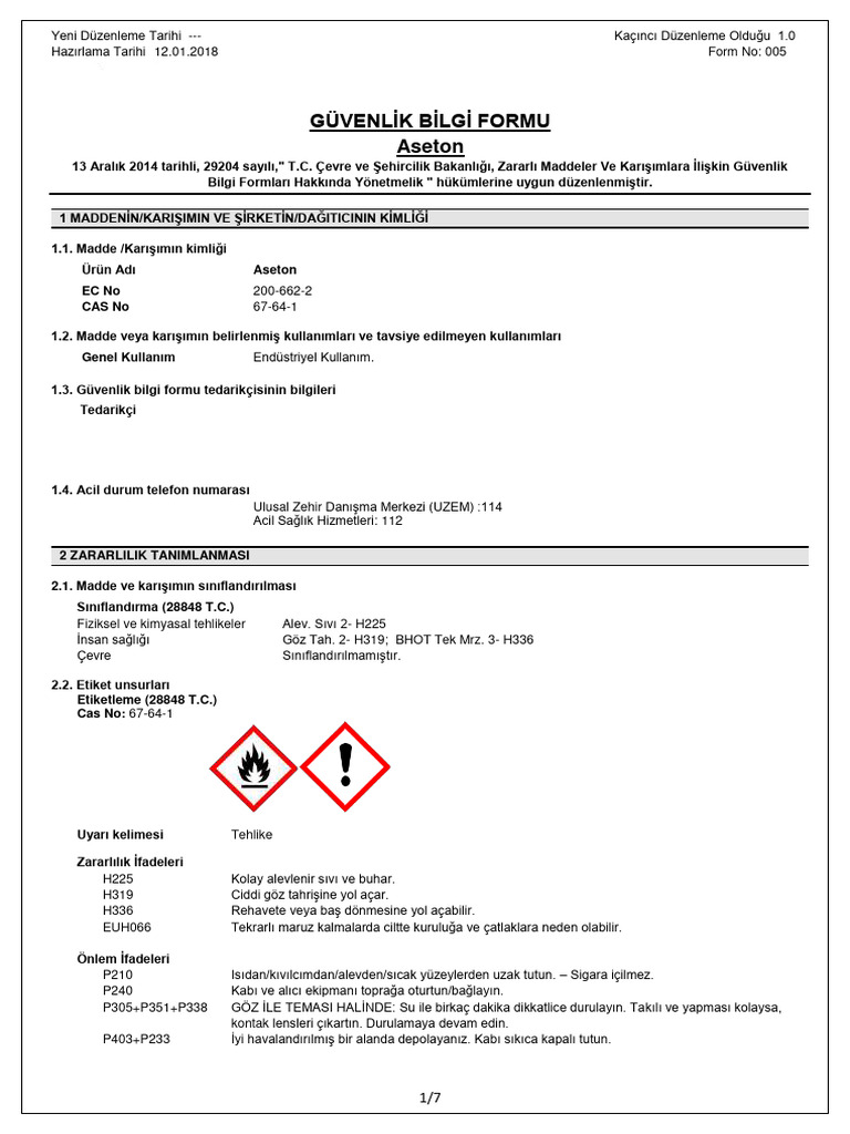 ASETON SDS | PDF