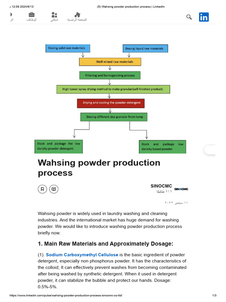 Wahsing Powder Production Process - LinkedIn | PDF | Detergent | Laundry